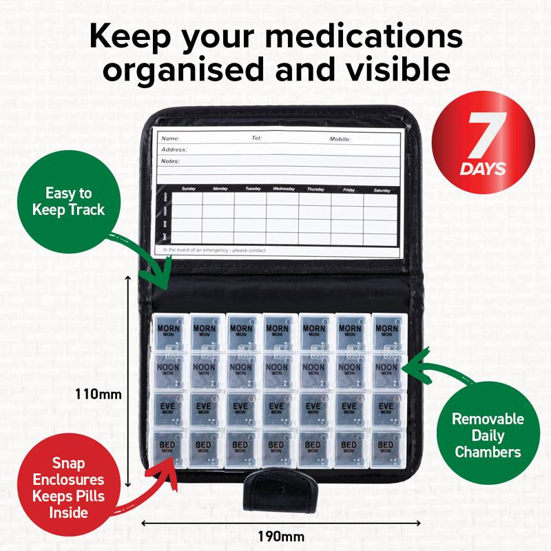 Pill Wallet Deluxe 7 Day Organiser – SNMARTAUSTRALIA